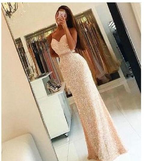 Luxury Bling Sparkle Prom Dress Evening Dress Mermaid Pink Sweetheart